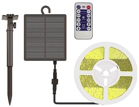 LED Stmívatelný solární pásek LED/1,2W/3,7V 3000K IP67 5m