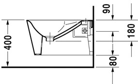 Duravit Starck 1 - Závěsný bidet, 1 otvor pro armaturu propíchnutý, 410 x 575 mm, bílý 0274150000