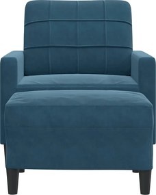 Křeslo s podnožkou modrá 60 cm samet 3278266