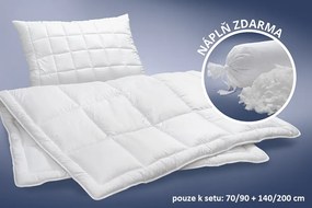 Ložnice21. Vyvařovací set Clinisan Rozměr: polštář 70x90 cm zip+vak (1000 g) + přikrývka 140x 200 cm (300 g/m2) + náplň zdarma 300g