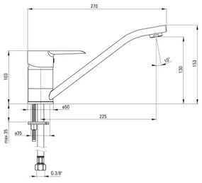 Deante BFC_060M - Dřezová baterie CORIO lesklý chrom