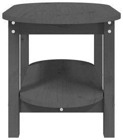 Konferenční stolek šedý 80 x 45 x 45 cm masivní borové dřevo - Default Title