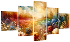 Obraz - Pestrobarevná louka (125x70 cm)