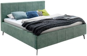 OnaDnes -20% Zelená sametová dvoulůžková postel Meise Möbel Lizzano 180 x 200 cm