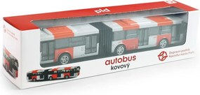 RAPPA Kovový kloubový autobus DPP - PID Praha červený, 18 cm
