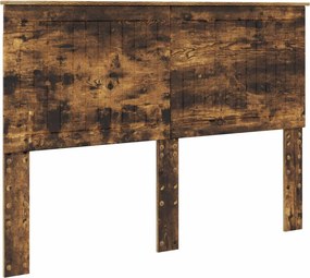 Rám postele s čelo Kouřový dub 140 x 190 cm Kompozitní dřevo 3411309