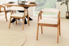 Designová jídelní židle Massive Honey akácie / béžová