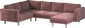 Potah na pohovku IKEA Norsborg rohová, 5-místná se šezlongem barva fialová látka sametová