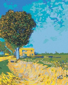 zuty zuty - malování podle čísel - alej v arles s domy (vincent van gogh), 80x100 cm, plátno