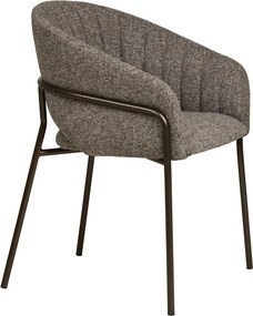 Šedé ocelové jídelní křeslo s područkami Costa – House Nordic