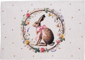 6ks prostírání zajíc s květy Easter Whispers Collection - 48*35 cm