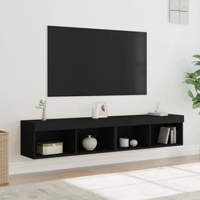 TV skříňky s LED osvětlením 2 ks černé 80 x 30 x 30 cm