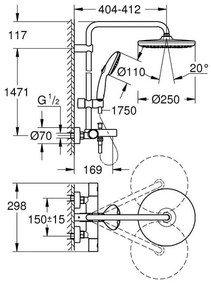 Grohe Vitalio Start Sprchový systém Eco s vanovou baterií, černá mat 269882431