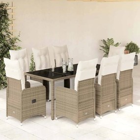 5Dílný Zahradní Bistro Set S Poduškami Hnědý Polyratan 8 190 x 90 x 75 cm