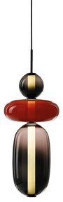 Bomma Pebbles skleněné závěsné svítidlo, malé Barva: Červená, Konfigurace: Model 2