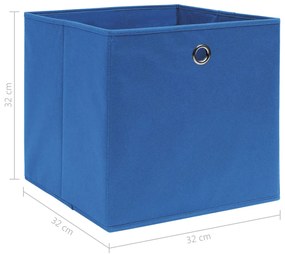 Úložné boxy 4 ks modré 32 x 32 x 32 cm textil - Default Title