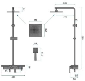 REA-P4121 - Sprchová sada s baterií BRAVO broušená zlatá