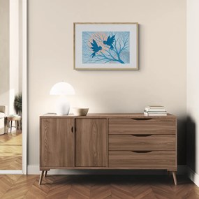 Barbora Brůnová | Ptáčci v zimě Rám: Bílý, Velikost: 40 x 30 cm