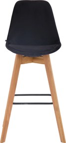 Sada 2 barových židlí Metz samet přírodní konstrukce – černá