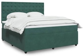 Box spring postel s matrací tmavě zelená 180x200 cm samet 3292421