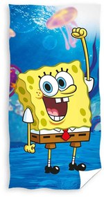 Carbotex DĚTSKÝ BAVLNĚNÝ RUČNÍK SPONGEBOB 70X140 CM VZOROVANÁ