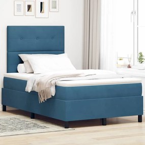 Postel s boxspringem s čelo Tmavě modrá 120 x 190 cm samet 3339822
