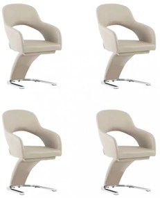 Jídelní židle 4 ks umělá kůže / chrom Dekorhome Cappuccino
