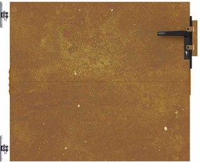 Zahradní branka 85 x 125 cm z corten oceli čtvercový design 153257