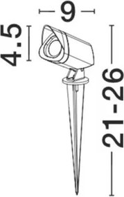 NV 9010001 Venkovní svítidlo s bodcem INSIDE černý hliník a sklo LED 3W 3000K 220-240V 24st. IP65 - NOVA LUCE
