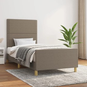 Rám postele bez matrací taupe 90x200 cm textil 3124948