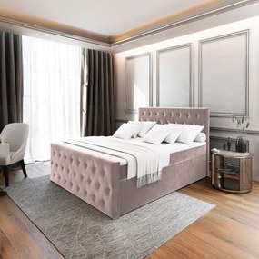 SFAB Kontinentální čalouněná postel FONT (180 x 200 cm) Barva látky: Modrá (Kronos 05)