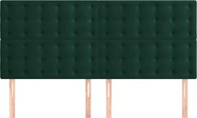Čelo postele tmavě zelené 200x5x118/128 cm sametové 3116835