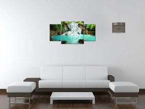 Gario Obraz s hodinami Vodopád v Thajsku - 3 dílný Rozměry: 90 x 30 cm