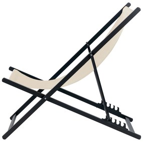 Skládací plážová židle béžová/černá LOCRI II Beliani
