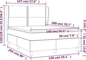 Box spring postel s matrací světle šedá 140 x 200 cm textil 3128445