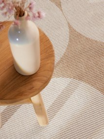 NORTHRUGS, Kusový koberec Duet Bowen 106245 Beige/White kruh - na ven i na doma, 160x160 (průměr) kruh, béžová, chodba / předsíň