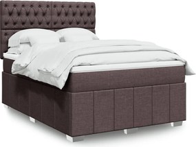 Box spring postel s matrací tmavě hnědá 140x200 cm textil 3294001