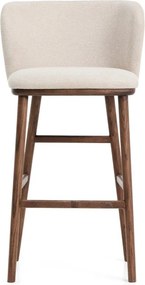 Béžová čalouněná barová židle (výška sedáku 75 cm) Ciselia – Kave Home