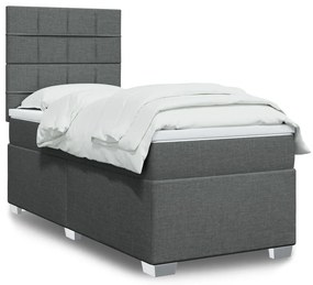 Box spring postel s matrací tmavě šedá 80 x 200 cm textil 3290316