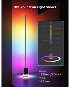 Govee - LED Stojací lampa Smart MATTER LED RGBICWW Wi-Fi + DO