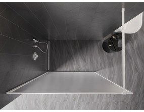 Mexen, Mexen Kioto-XF sprchová stěna s rámem 140 x 202 cm, matná 10 mm, bílá - 800-140-104-20-30-X