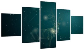 Obraz - Magický jelen v noci (125x70 cm)