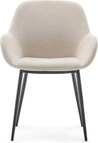 Krémové čalouněné jídelní křeslo Konna – Kave Home