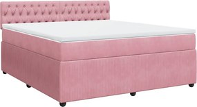 Box spring postel s matrací růžová 180x200 cm samet 3287817