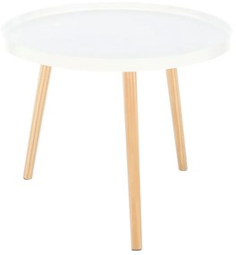 Vikio Příruční stolek, bílá/přírodní, SANSE TYP 1