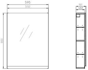 Cersanit S929-018 - Zrcadlová koupelnová skříňka MODUO 80x59,5 cm