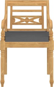 vidaXL Židle Batavia 6 ks bělené masivní teakové dřevo [3087058] Barva: Tmavě šedá