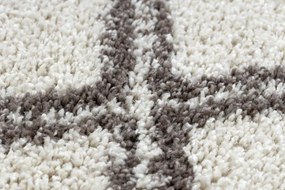 Dywany Łuszczów, Kusový koberec Berber Asila cream and brown kruh, 120x120 (průměr) kruh, hnědá, ložnice