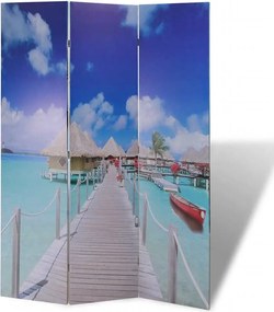 Skládací paraván 120 x 170 cm pláž 240474