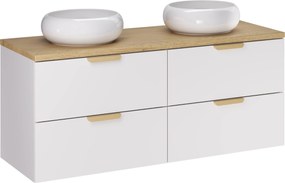 Comad Koupelnová skříňka s deskovými umyvadly set Aster White 120 bílá/dub cremona